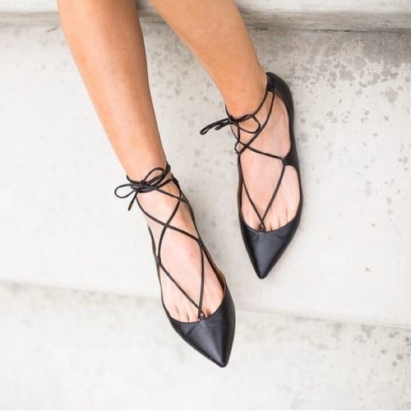 Brash | Shoes | Brash Laceup Pointed Toe Ballet Flats | Poshmark